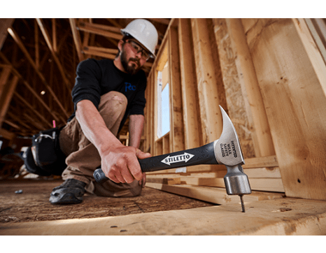 Stiletto 14oz Smooth Face 16 Curved Handle Hybrid Framing Hammer TI14SC F Nail Gun Depot